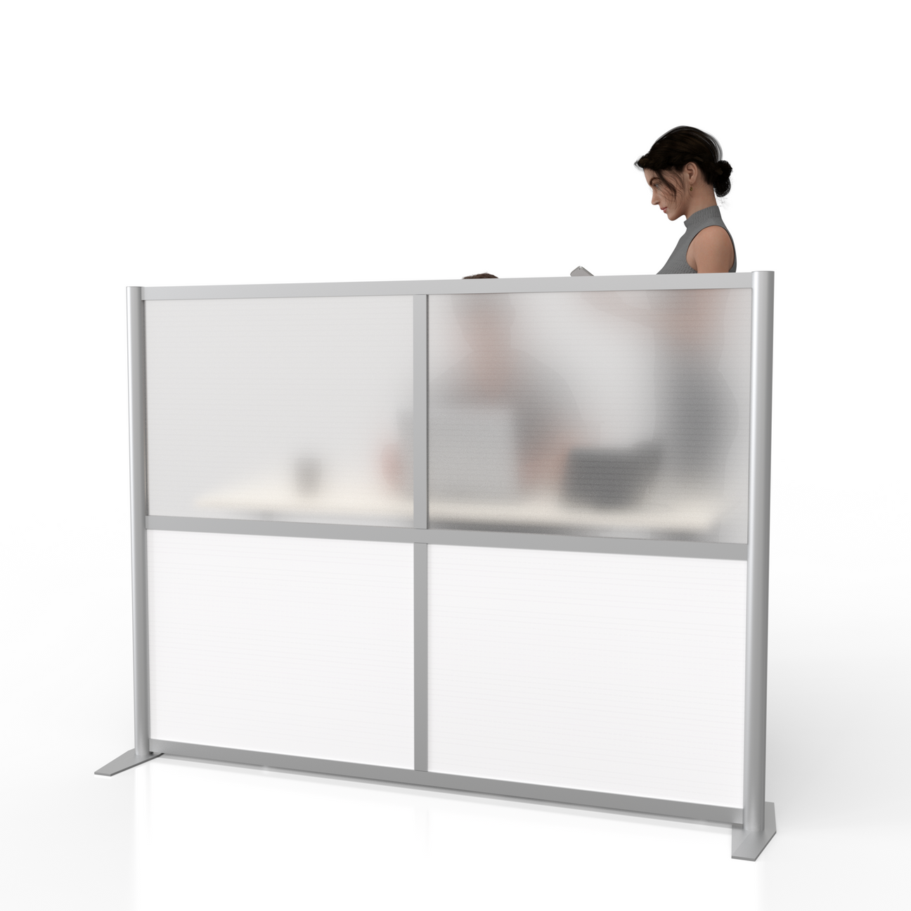 Office Desk Divider Partition, Translucent & White 68" wide x 51" high ...