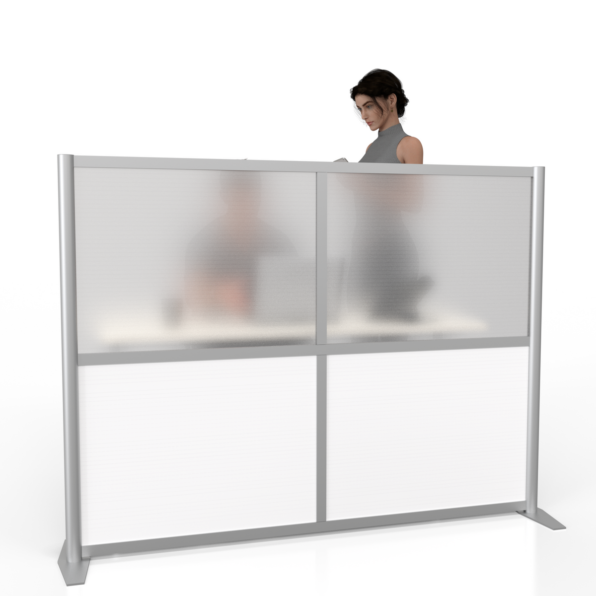 Office Desk Divider Partition, Translucent & White 68" wide x 51" high ...