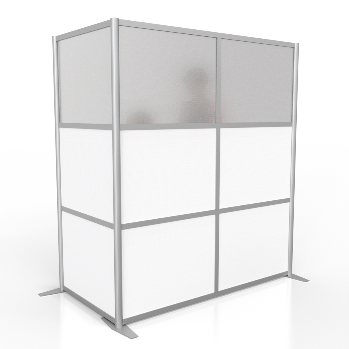 68" x 35" x 75" High L-Shaped Office Partition, Translucent & White ...