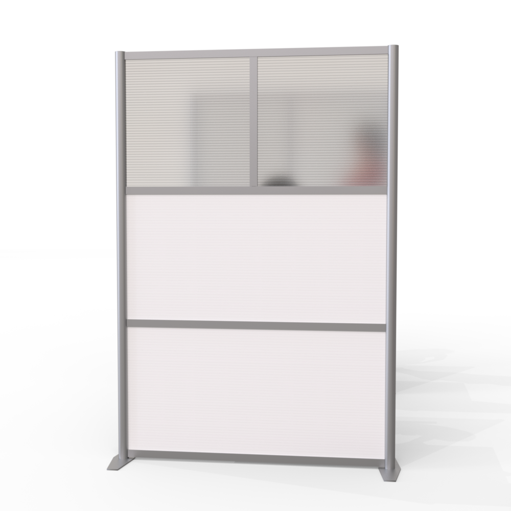 51" wide x 75" high Office Partition Cubicle Panel White & Translucent ...