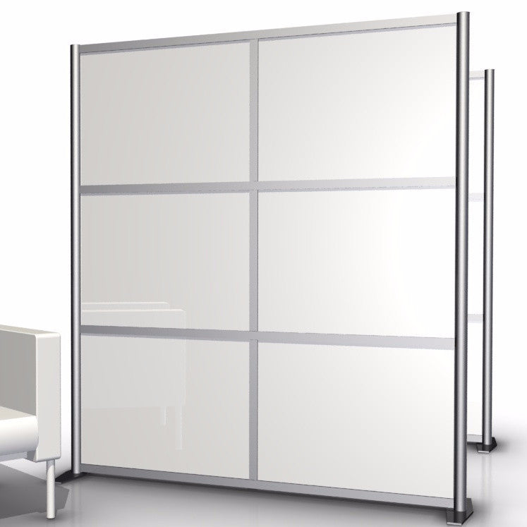 68" wide x 75" high Office Room Divider, White Gloss Panels – iDivide ...