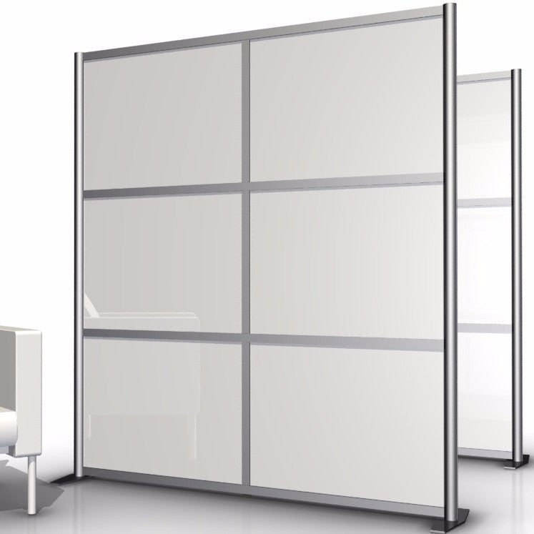 68" wide x 75" high Office Room Divider, White Gloss Panels – iDivide ...