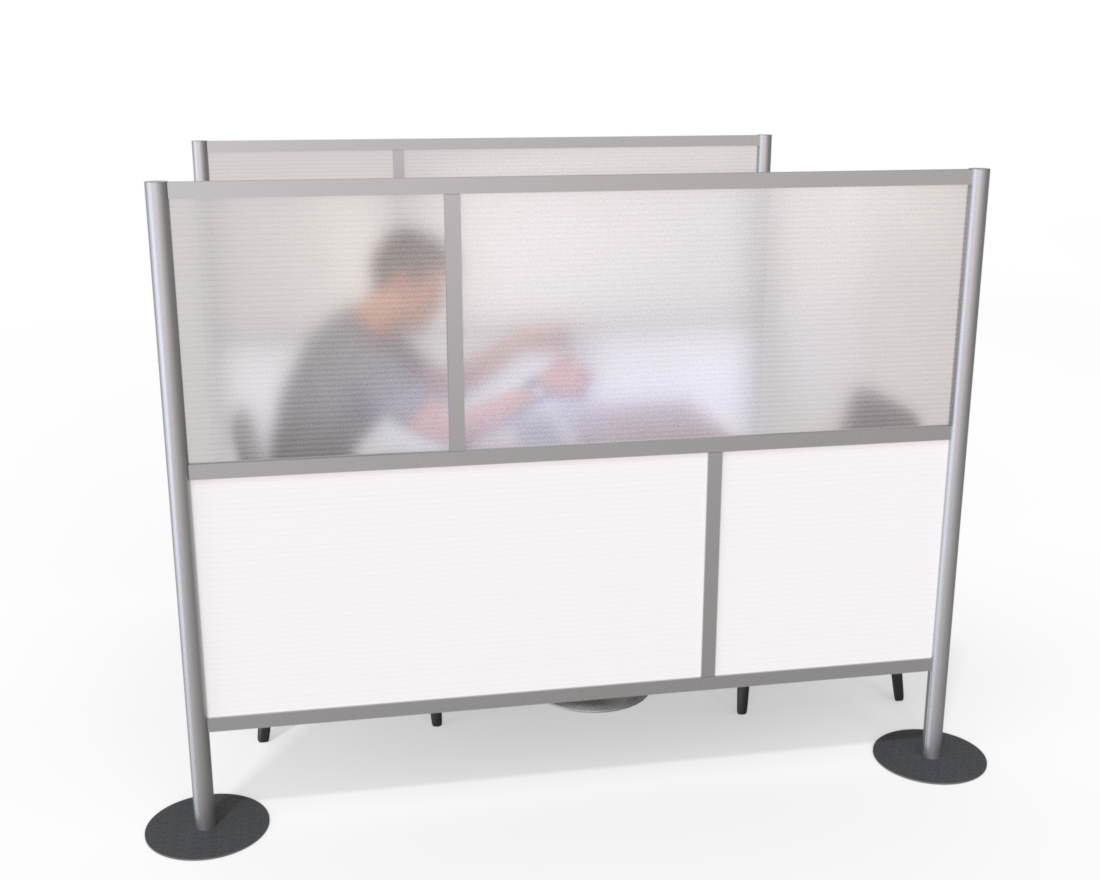 Room Divider Partition, White & Translucent - 75" wide x 60" high ...