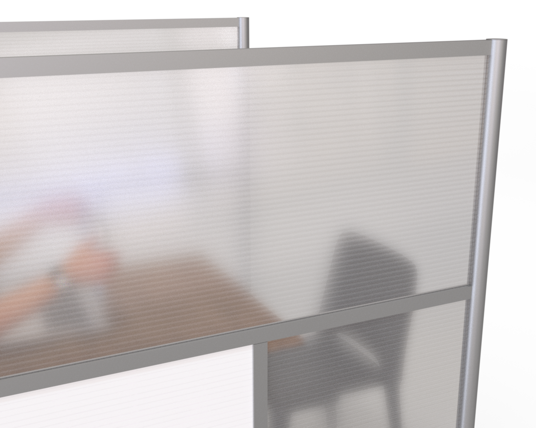 Room Divider Partition, White & Translucent 75" wide x 60" high ...