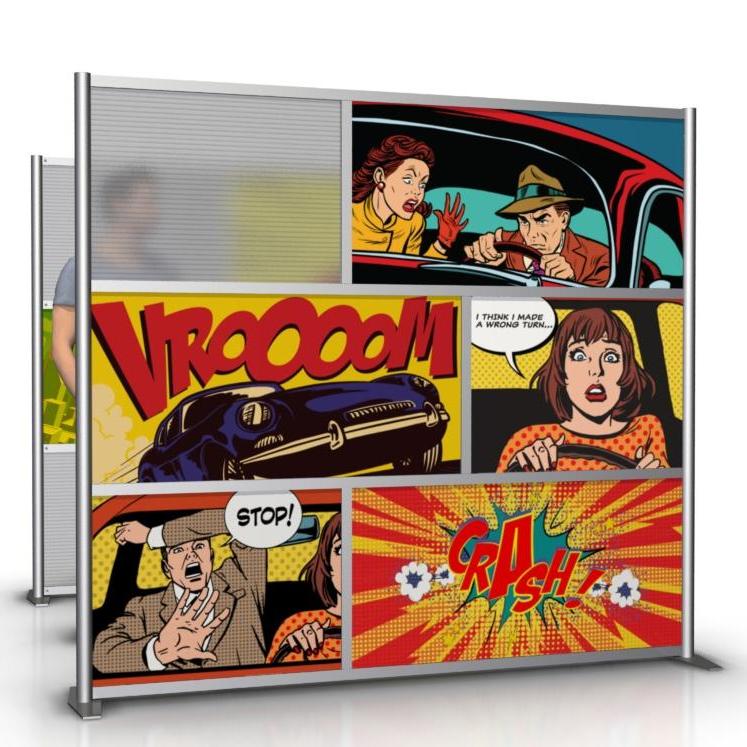 84" wide x 75" high Retro Comic Book Art Wall & Office Room Partition ...