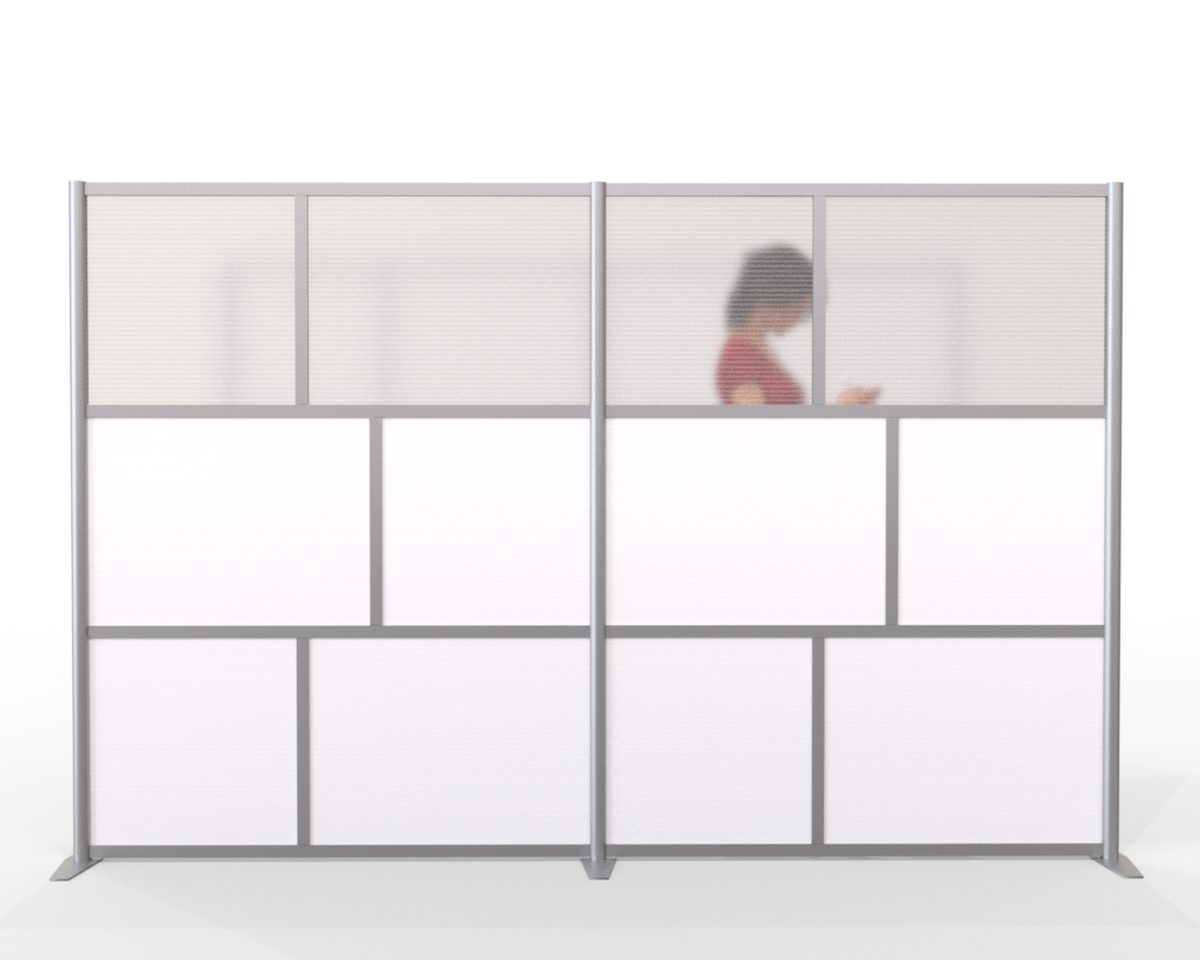 118" wide x 75" high Room Partition, White Translucent – iDivide Modern ...