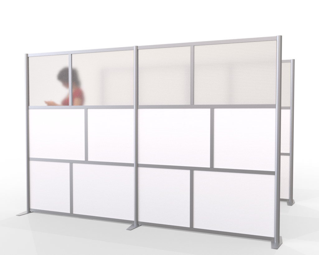 118" wide x 75" high Room Partition, White Translucent – iDivide Modern ...
