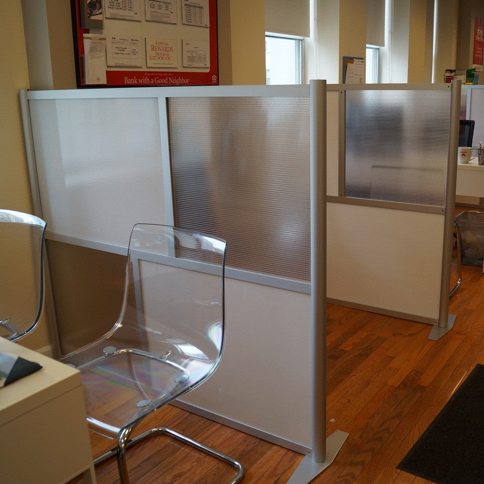 Office Partition, Translucent & White Panels, 60" wide x 51" high ...