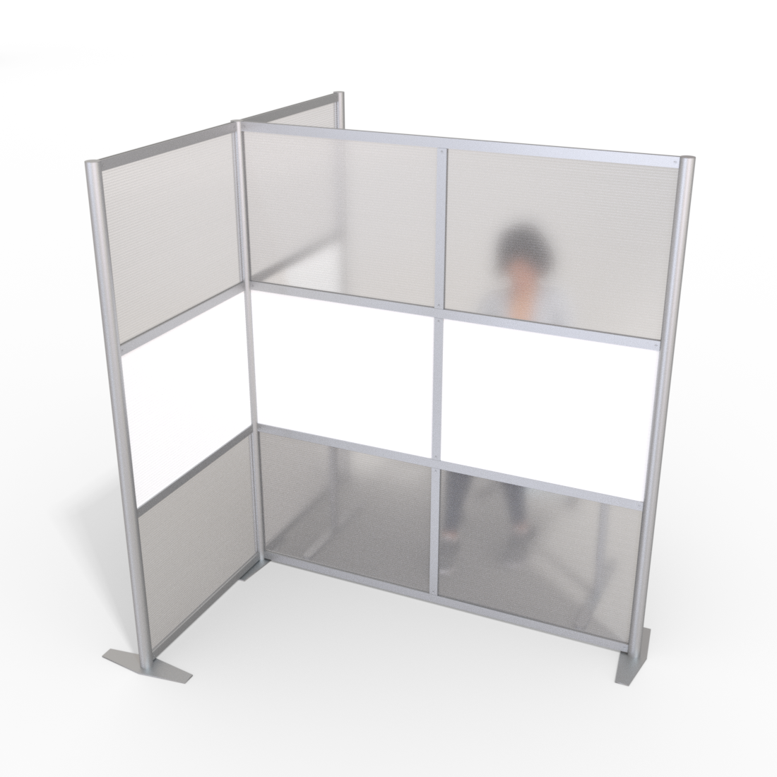 68"L x 35"W x 35"W x 75" high - T-Shaped Office Divider, Translucent ...